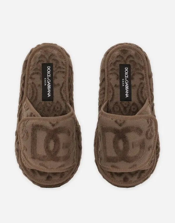 Dolce & Gabbana Terry Cotton Plateau Slides - Multicolor