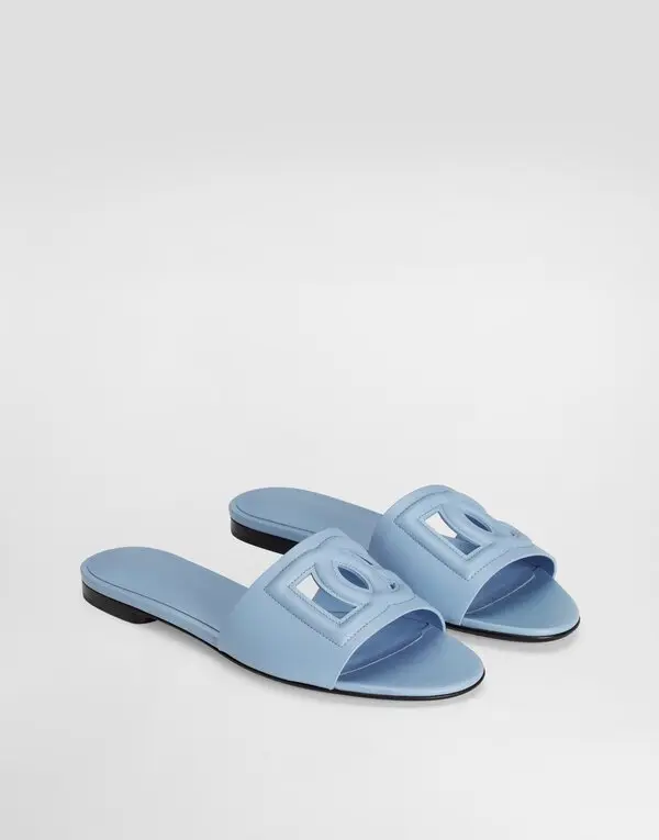 Dolce & Gabbana Calfskin Slides - Light Blue