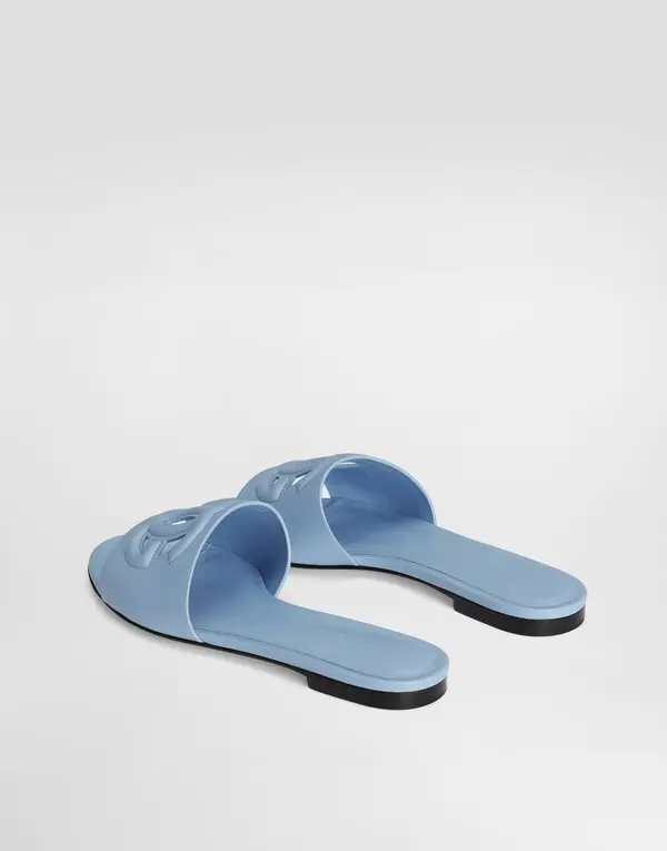 Dolce & Gabbana Calfskin Slides - Light Blue