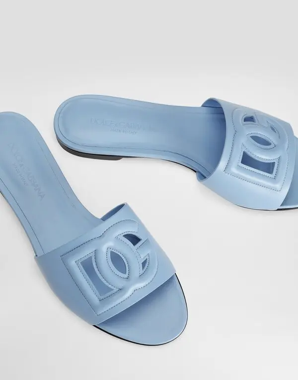 Dolce & Gabbana Calfskin Slides - Light Blue