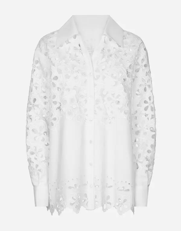 Dolce & Gabbana Oversize Cotton Shirt With Cut-out Detailing