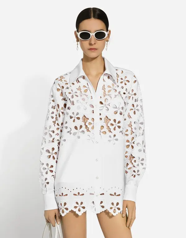 Dolce & Gabbana Oversize Cotton Shirt With Cut-out Detailing