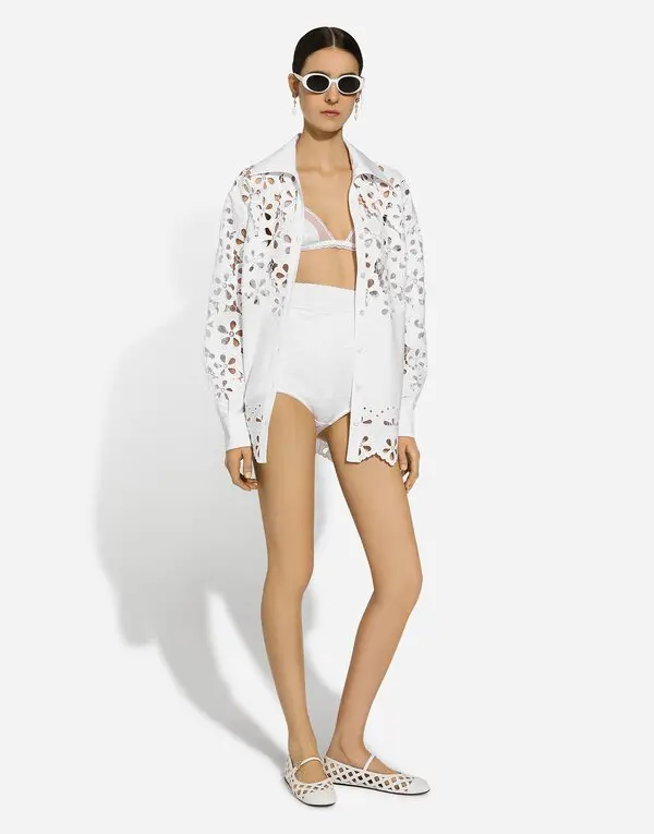Dolce & Gabbana Oversize Cotton Shirt With Cut-out Detailing