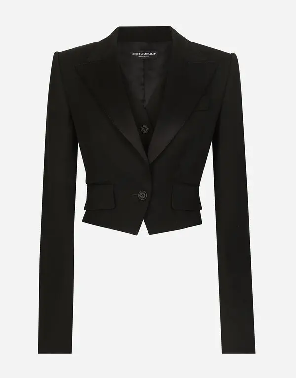 Dolce & Gabbana Short Wool Gabardine Tuxedo Jacket With Vest
