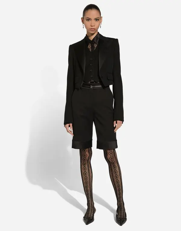 Dolce & Gabbana Short Wool Gabardine Tuxedo Jacket With Vest
