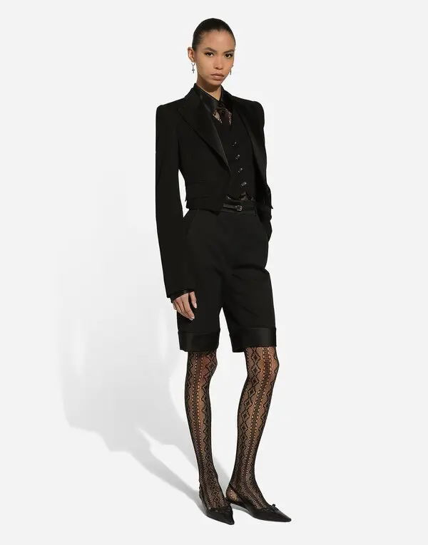 Dolce & Gabbana Short Wool Gabardine Tuxedo Jacket With Vest