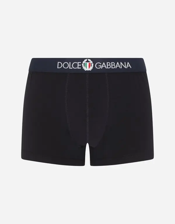 Dolce & Gabbana Two-way-stretch Cotton Jersey Boxers - Blue