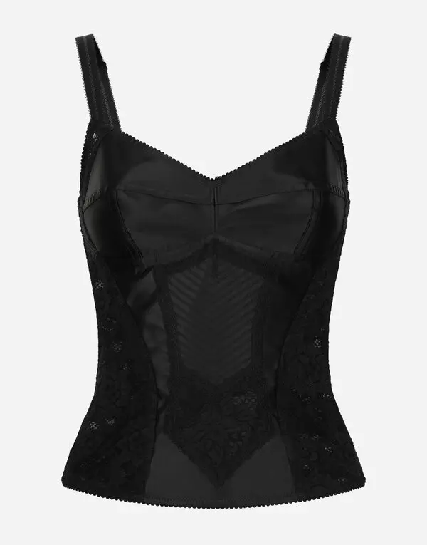Dolce & Gabbana Corset Lace And Satin Top