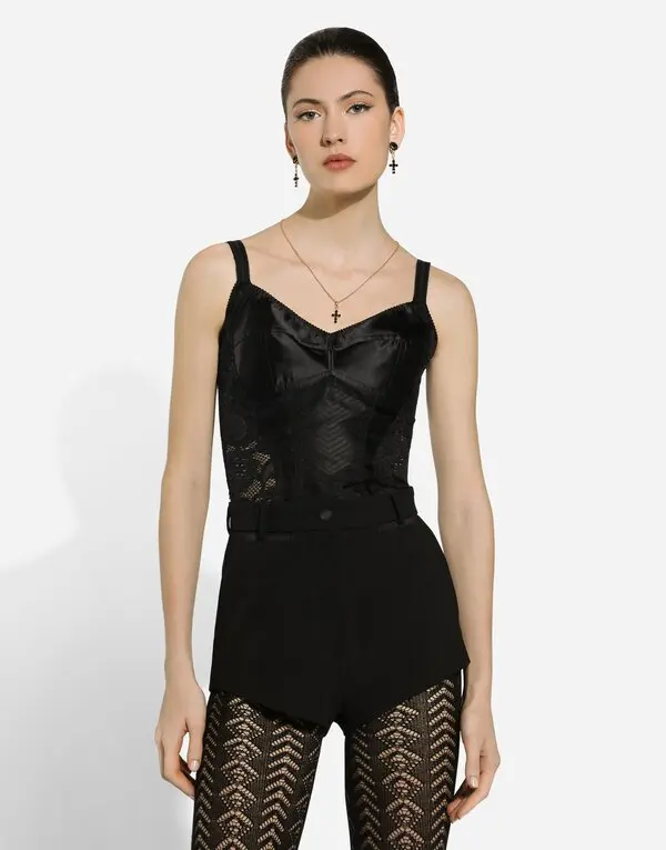 Dolce & Gabbana Corset Lace And Satin Top