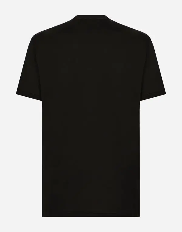 Dolce & Gabbana Cotton T-shirt With Heraldic Dg Patch - Black