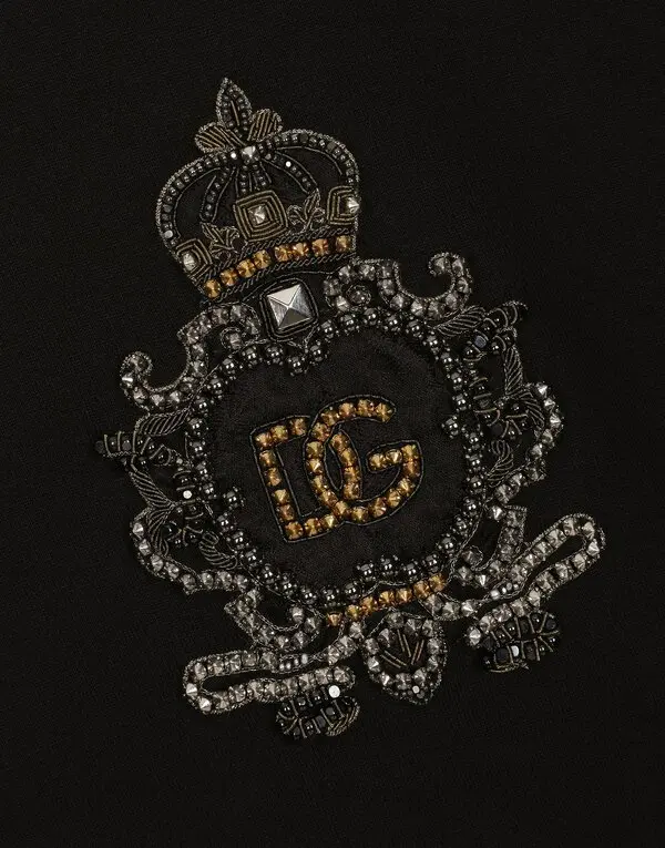 Dolce & Gabbana Cotton T-shirt With Heraldic Dg Patch - Black