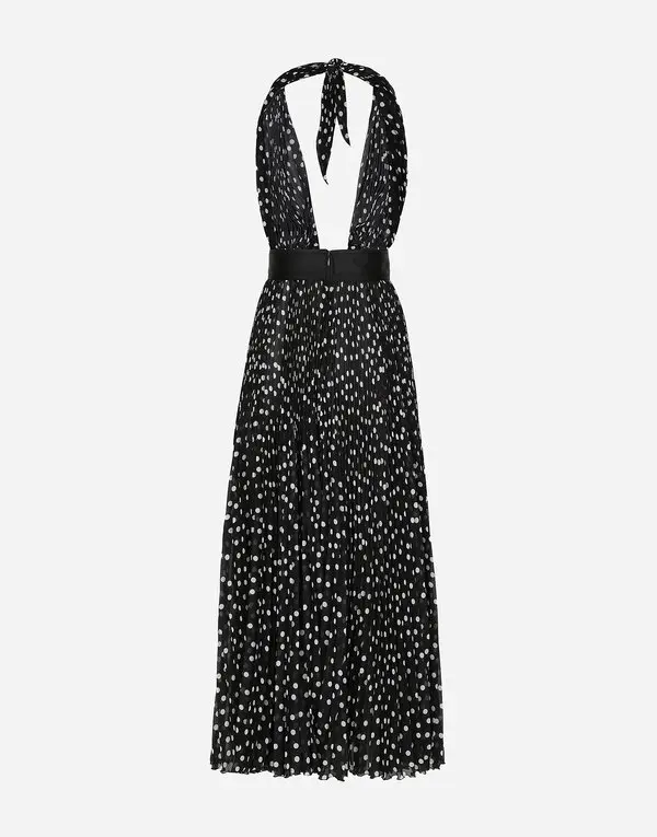 Dolce & Gabbana Pleated Chiffon Calf-length Dress