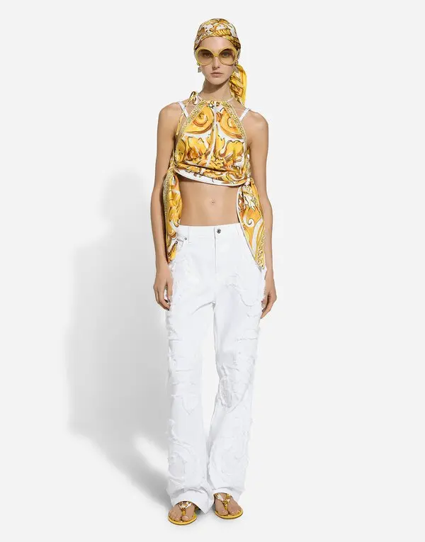 Dolce & Gabbana Boyfriend Jeans With Embroidery - Multicolor