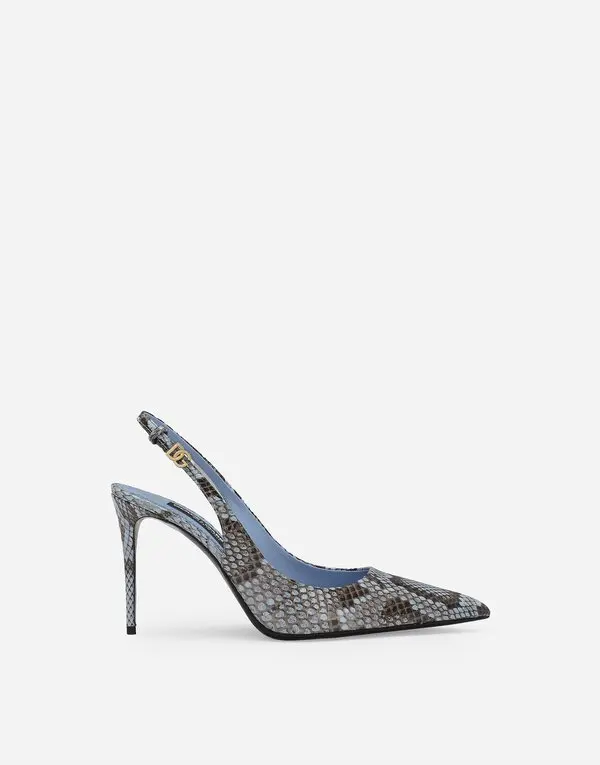 Dolce & Gabbana Python Slingbacks - Light Blue