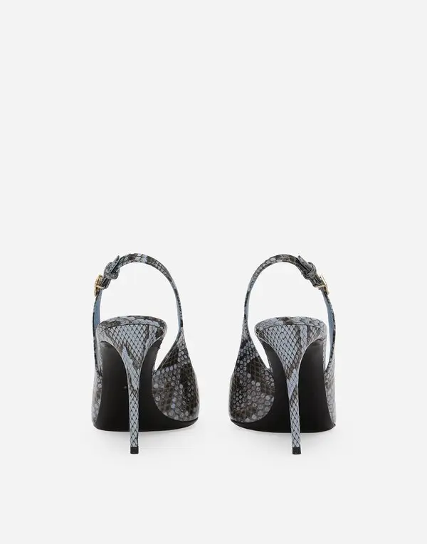 Dolce & Gabbana Python Slingbacks - Light Blue