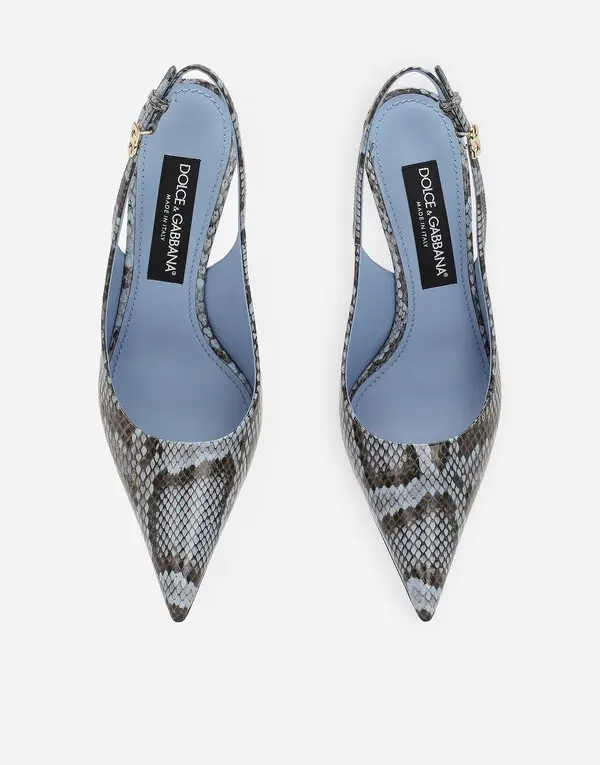 Dolce & Gabbana Python Slingbacks - Light Blue