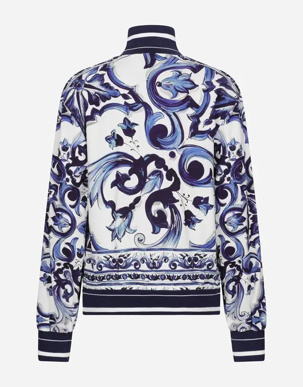 Dolce & Gabbana Majolica-print Cady Zip-up Sweatshirt - Multicolor