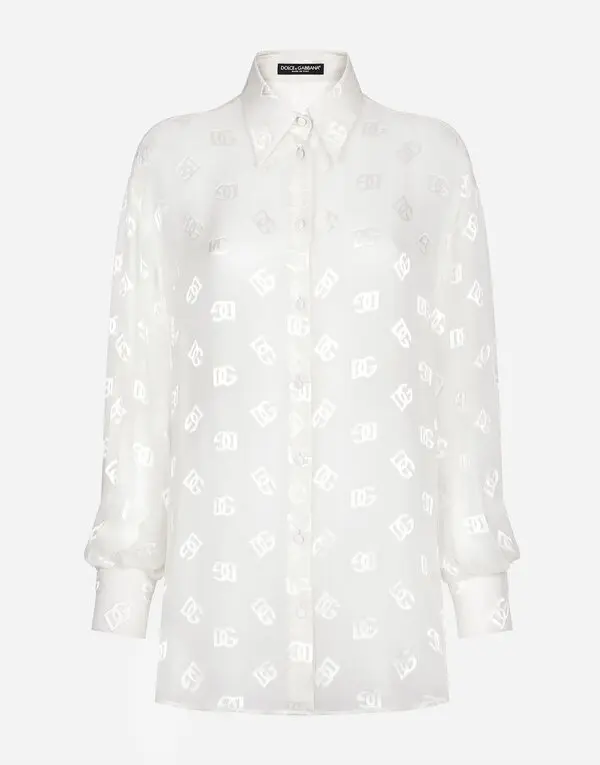 Dolce & Gabbana Dévoré Silk Shirt With Dg Logo
