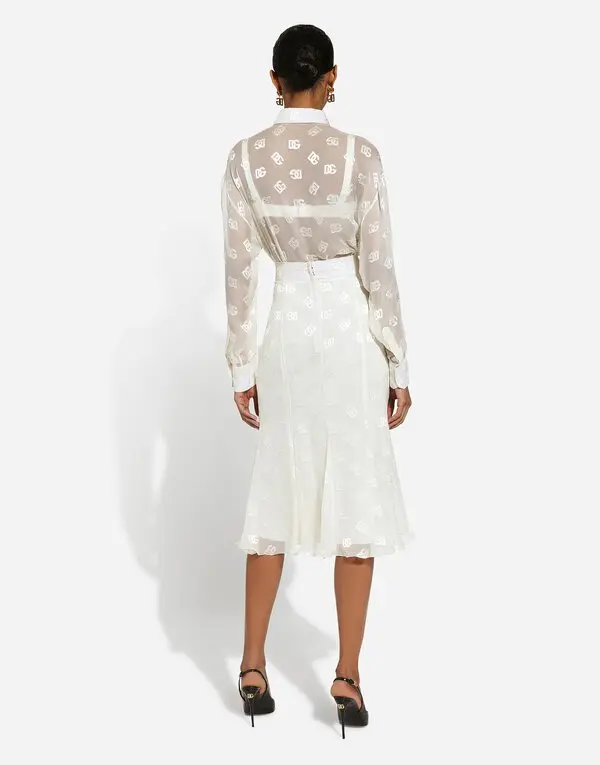 Dolce & Gabbana Dévoré Silk Shirt With Dg Logo