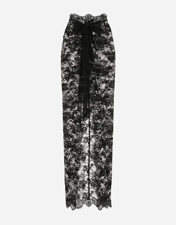 Dolce & Gabbana Long Chantilly Lace Skirt