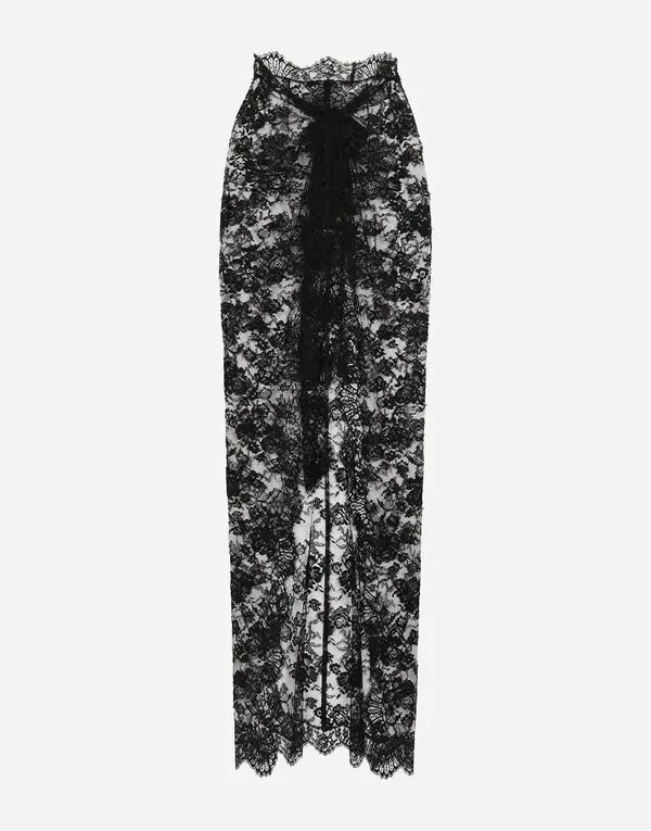 Dolce & Gabbana Long Chantilly Lace Skirt