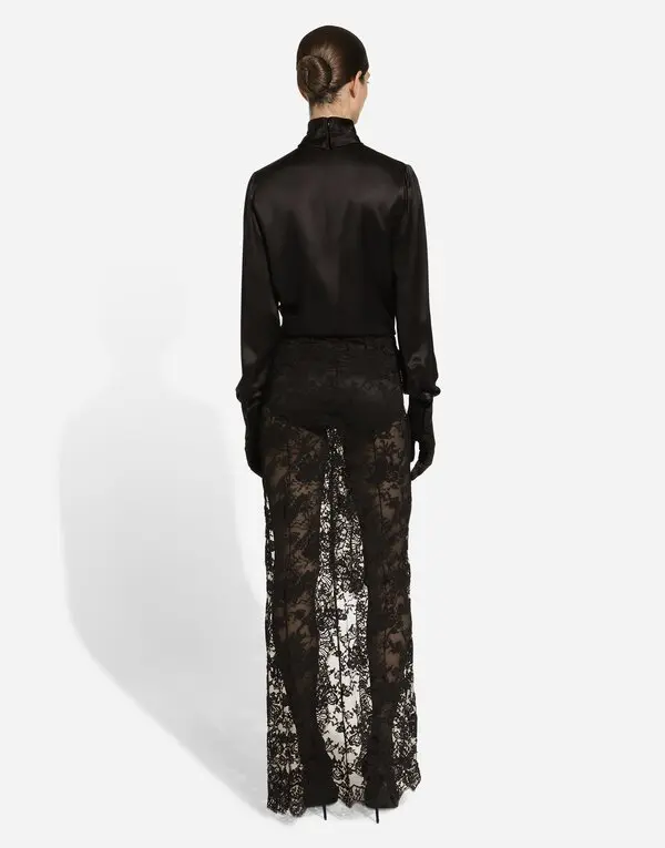 Dolce & Gabbana Long Chantilly Lace Skirt