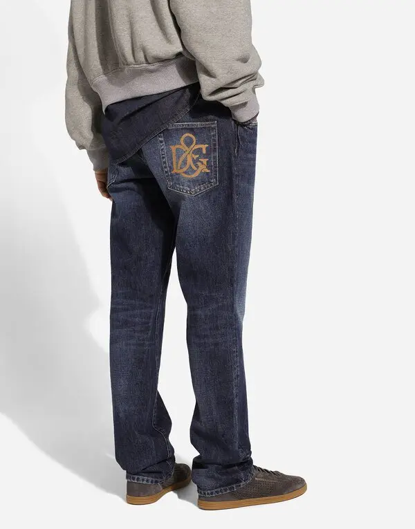 Dolce & Gabbana Classic Jeans With Dg Embroidery