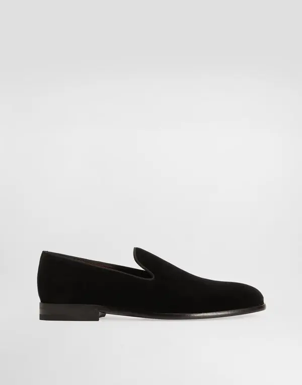 Dolce & Gabbana Milano Velvet Slippers - Black