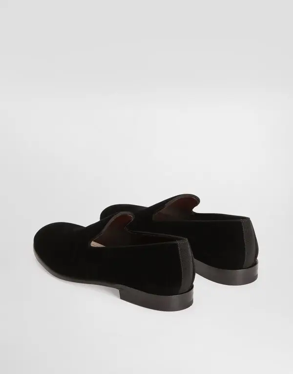Dolce & Gabbana Milano Velvet Slippers - Black