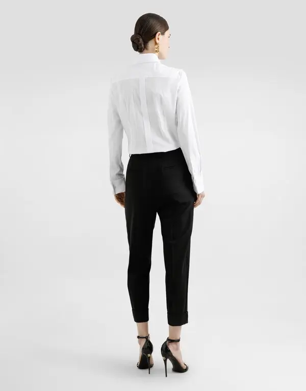 Dolce & Gabbana Stretch Poplin Tuxedo Shirt