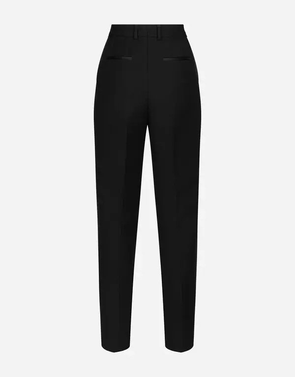Dolce & Gabbana Tailored Wool Gabardine Tuxedo Pants