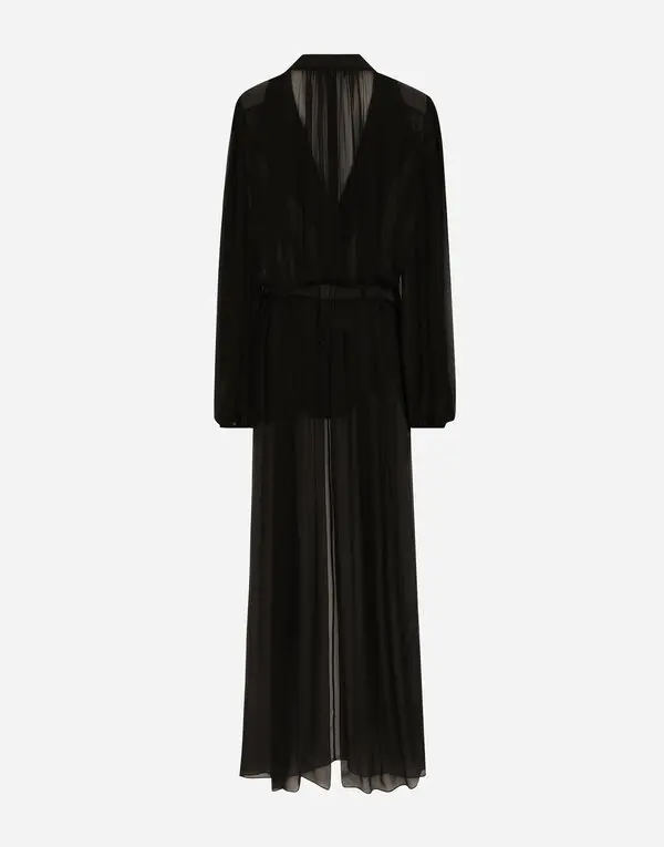 Dolce & Gabbana Long Silk Chiffon Tuxedo Dress