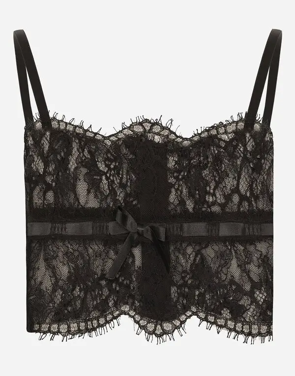 Dolce & Gabbana Lace Lingerie Top - Black