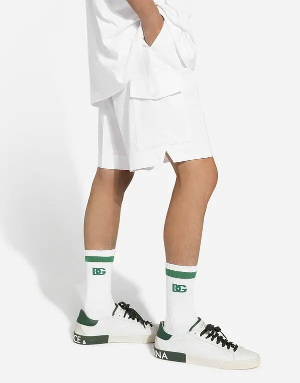 Dolce & Gabbana Gabardine Regular Fit Shorts - White