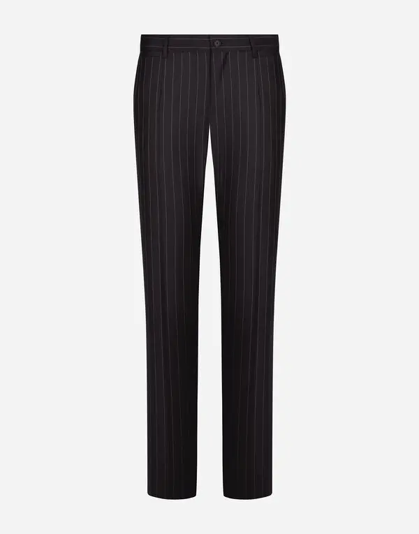 Dolce & Gabbana Tailored Pinstripe Wool Pants - Blue