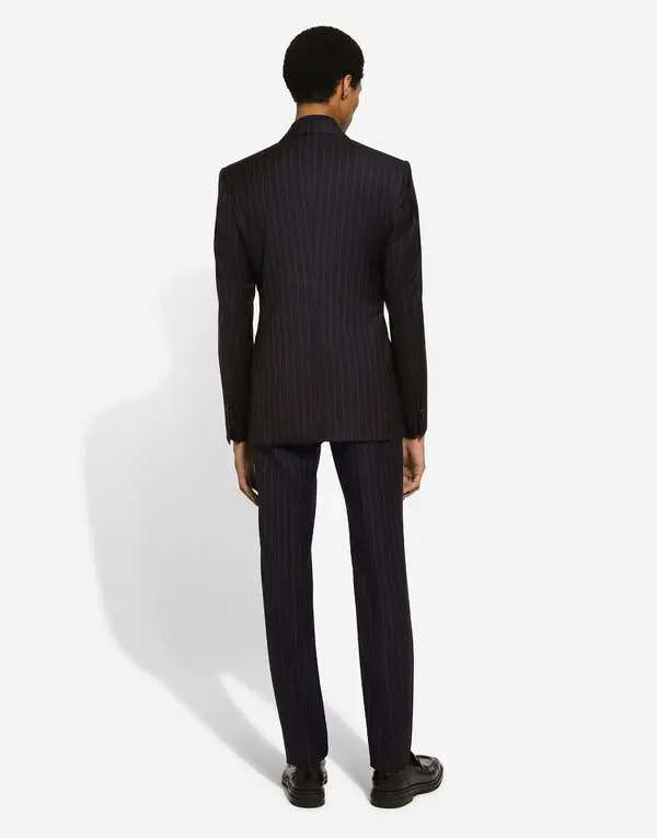 Dolce & Gabbana Tailored Pinstripe Wool Pants - Blue