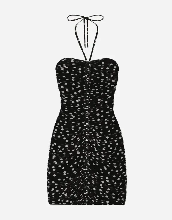 Dolce & Gabbana Draped Tulle Mini Dress - Print