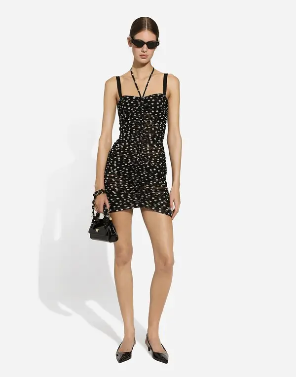 Dolce & Gabbana Draped Tulle Mini Dress - Print