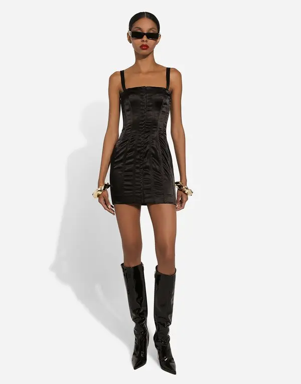 Dolce & Gabbana Short Strapless Satin Dress