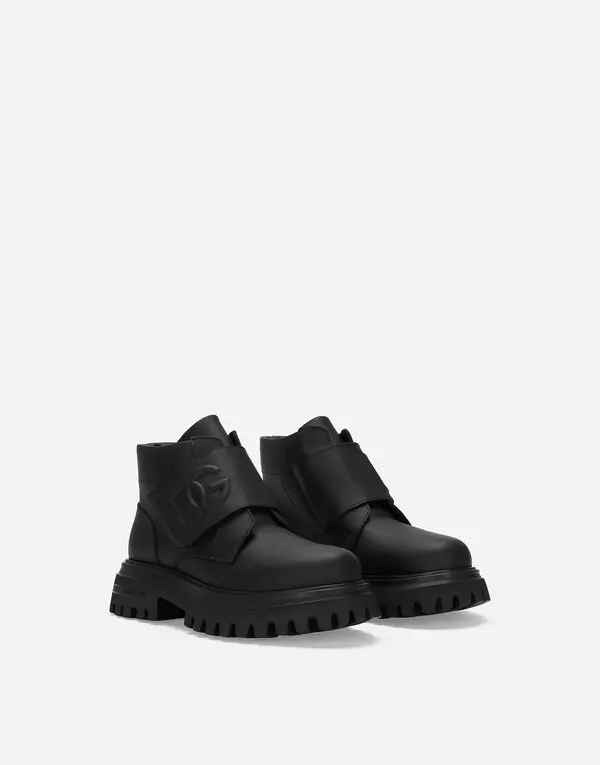 Dolce & Gabbana Calfskin Nappa Ankle Boots With Embossed Dg  display picture 3