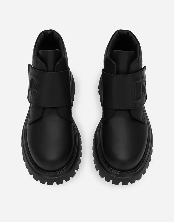 Dolce & Gabbana Calfskin Nappa Ankle Boots With Embossed Dg  display picture 3