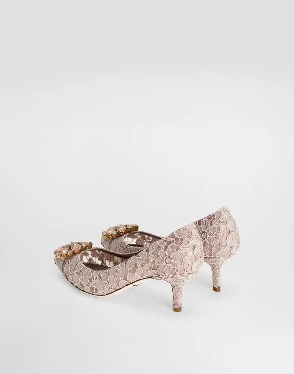 Dolce & Gabbana Lace Pumps With Brooch Detailing - Blush
