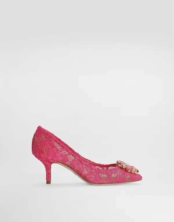 Dolce & Gabbana Bellucci Pump In Taormina Lace With Crystals - Fuchsia