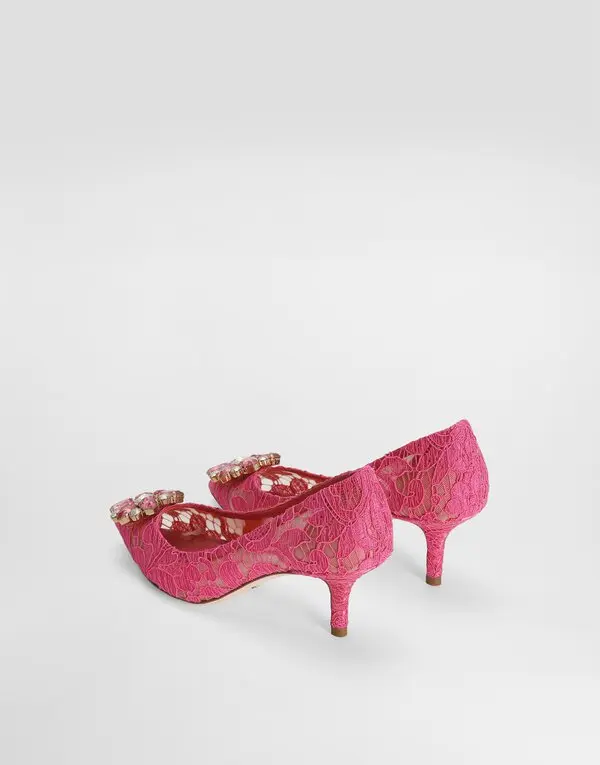 Dolce & Gabbana Bellucci Pump In Taormina Lace With Crystals - Fuchsia