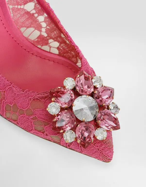 Dolce & Gabbana Bellucci Pump In Taormina Lace With Crystals - Fuchsia