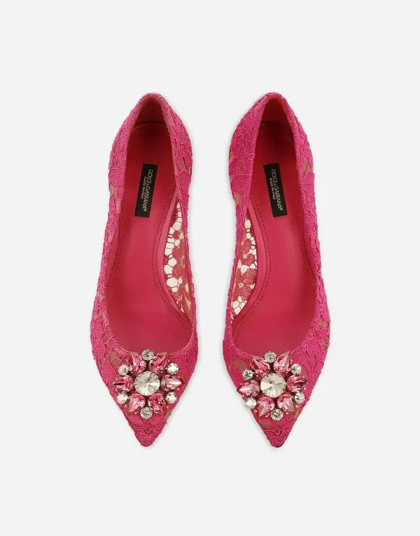 Dolce & Gabbana Bellucci Pump In Taormina Lace With Crystals - Fuchsia