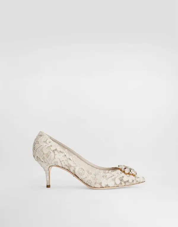 Dolce & Gabbana Bellucci Pump In Taormina Lace With Crystals - White