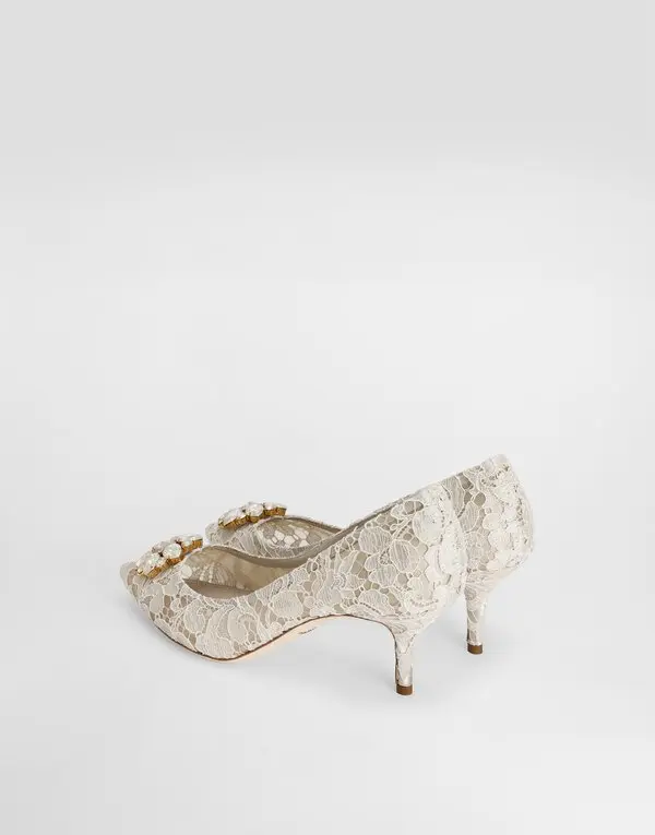 Dolce & Gabbana Bellucci Pump In Taormina Lace With Crystals - White