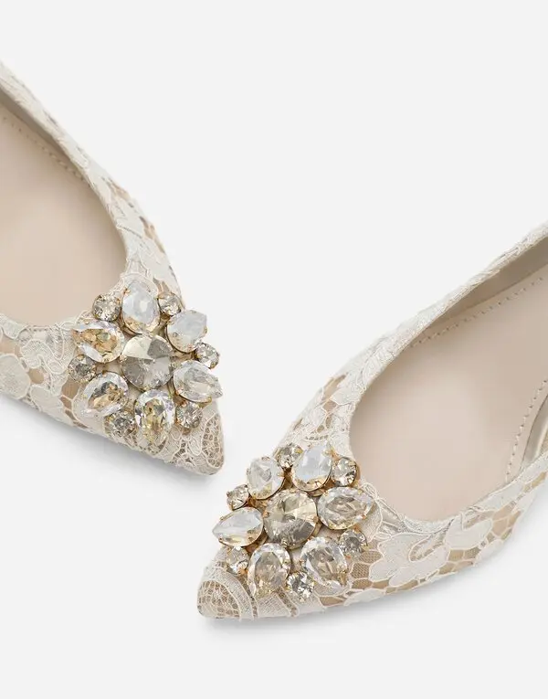 Dolce & Gabbana Bellucci Pump In Taormina Lace With Crystals - White