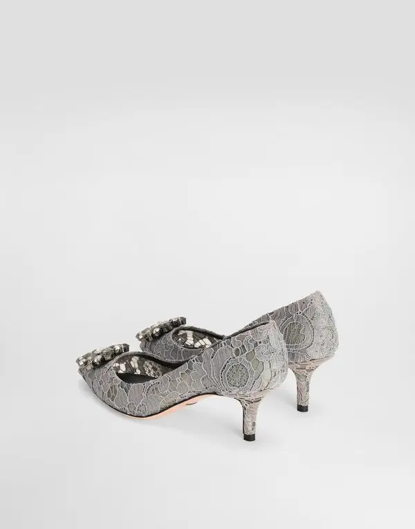 Dolce & Gabbana Bellucci Taormina Lace Pump With Crystals - Grey